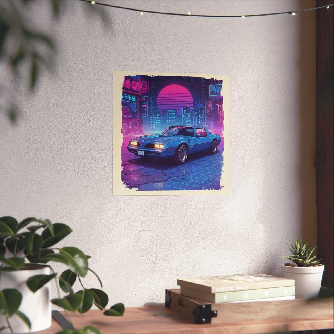 Cyberpunk Pontiac Firebird Vertical Poster, Matte Wall Art Print, 90s ...