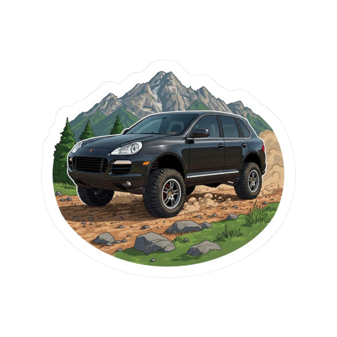 Porsche Cayenne off Road Black Sticker, Car Decal, Vehicle Decoration ...