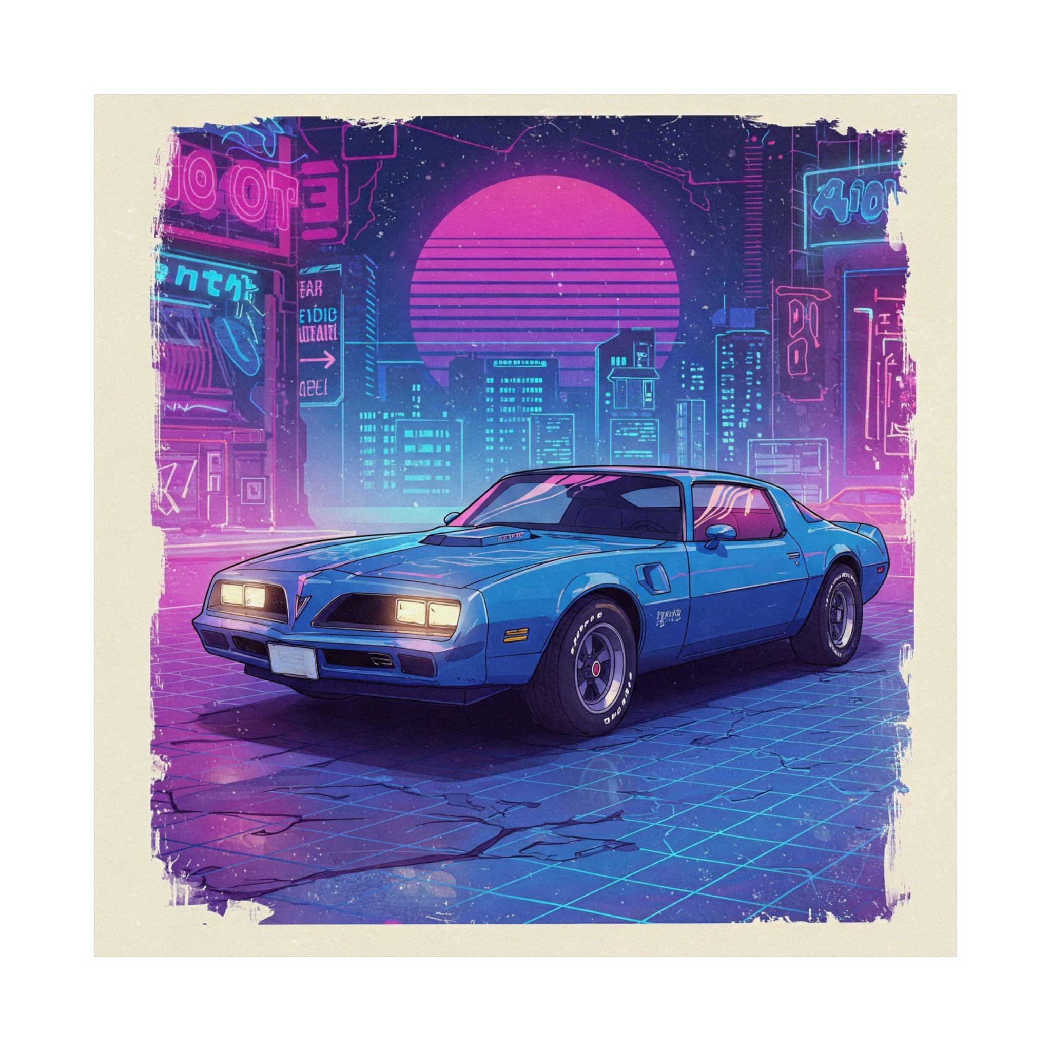 Cyberpunk Pontiac Firebird Vertical Poster, Matte Wall Art Print, 90s ...