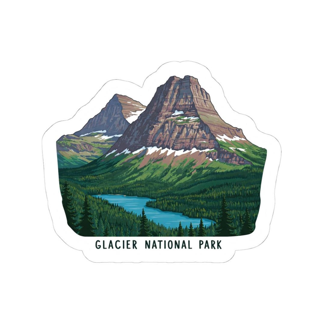Glacier National Park Kiss-cut Stickers, Travelers Adventure Decal ...