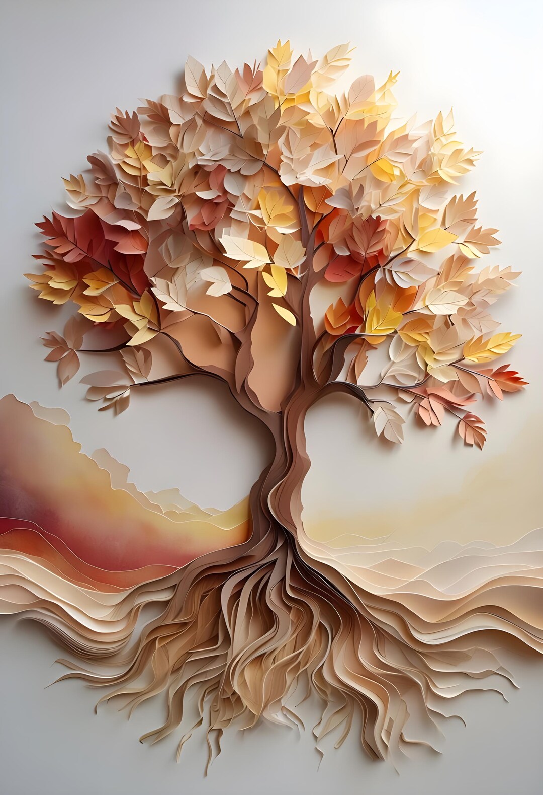 Fall Tree, Tree of Life, Abstract Art, Autumn Vibes, Digital Print ...