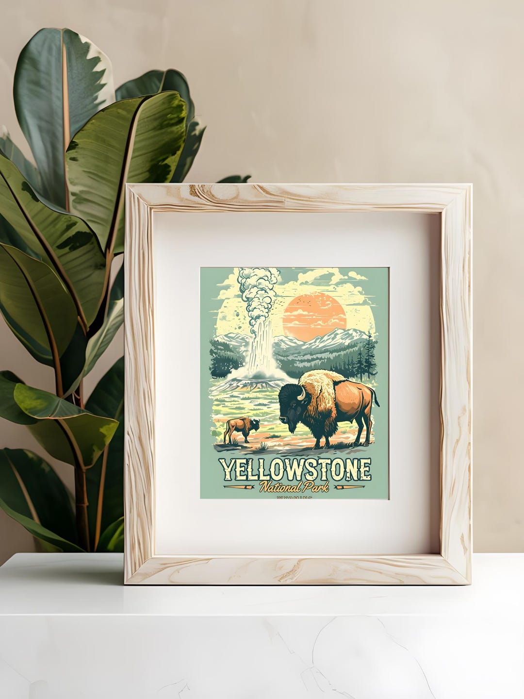 Yellowstone Art, Abstract Art, Digital Print, National Park, Nature ...