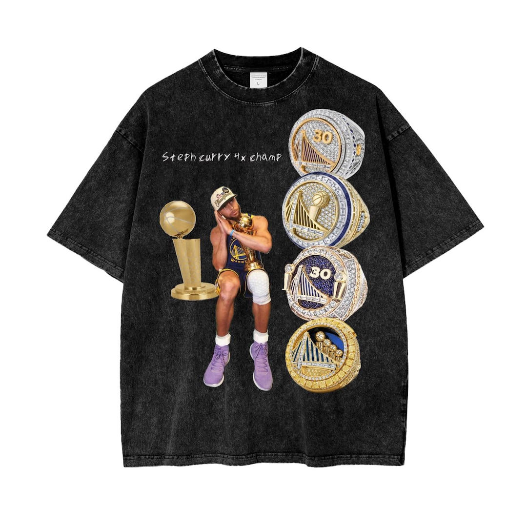 Steph Curry 4x Night Night - Oversize Snow Washed T-shirt - Etsy
