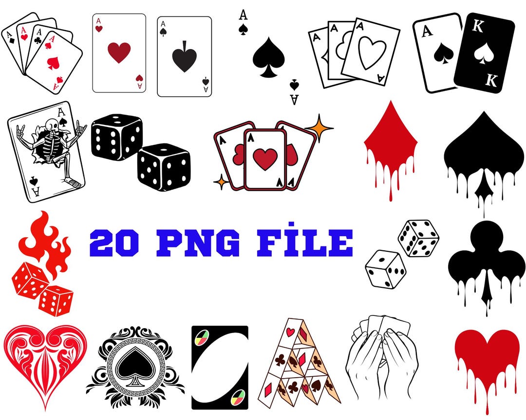 Playing Cards Bundle,20 PNG Fle,ace of Hearts,casino Cards,spades Black ...