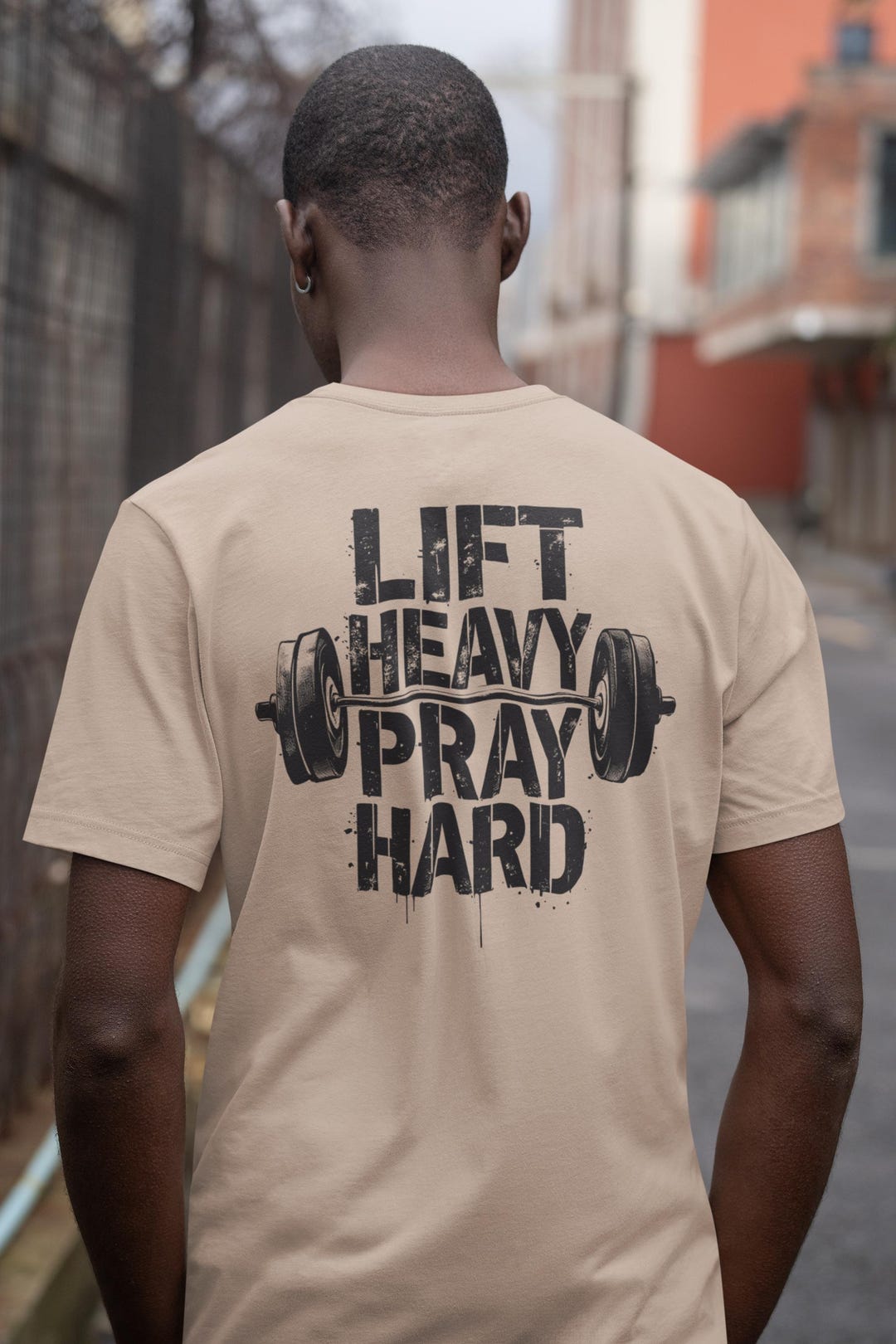 Lift Heavy Pray Hard Shirt Christian Gym Dad Gift Religious Bodybuilder ...