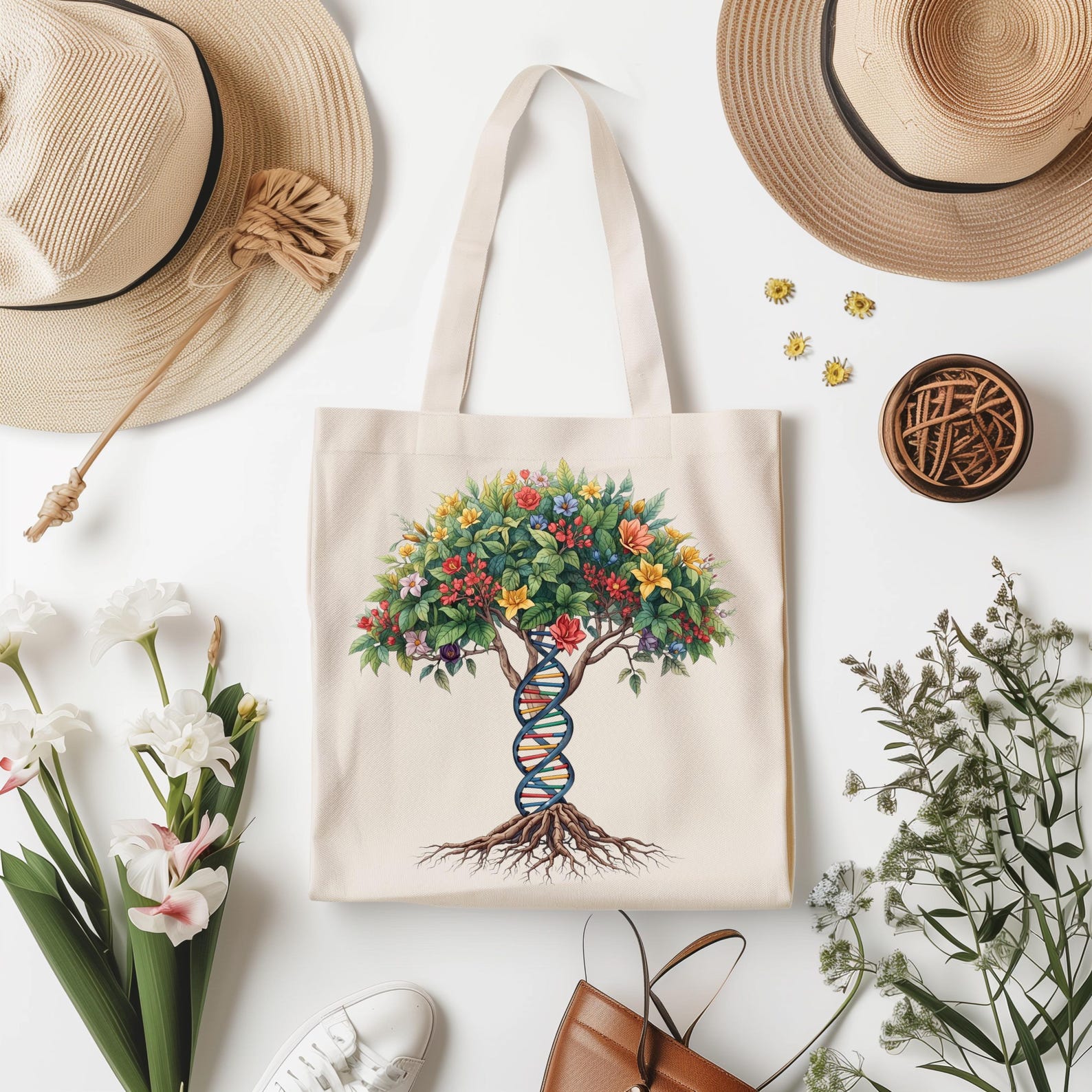 Floral DNA Tree Clipart Genes PNG Bundle Science Graphic Molecule ...
