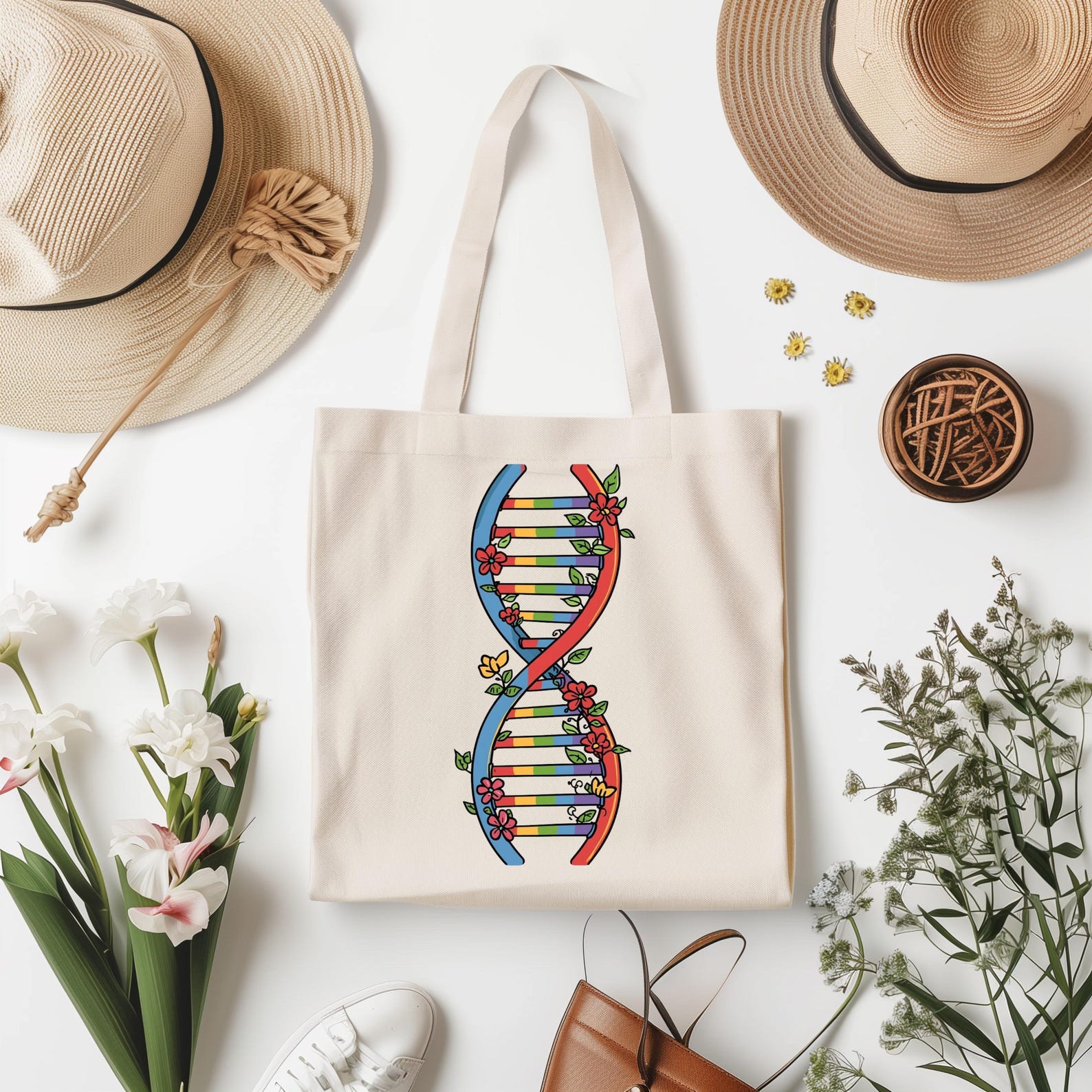 Floral DNA Coquette Bow Clipart Genes PNG Bundle Science Graphic ...