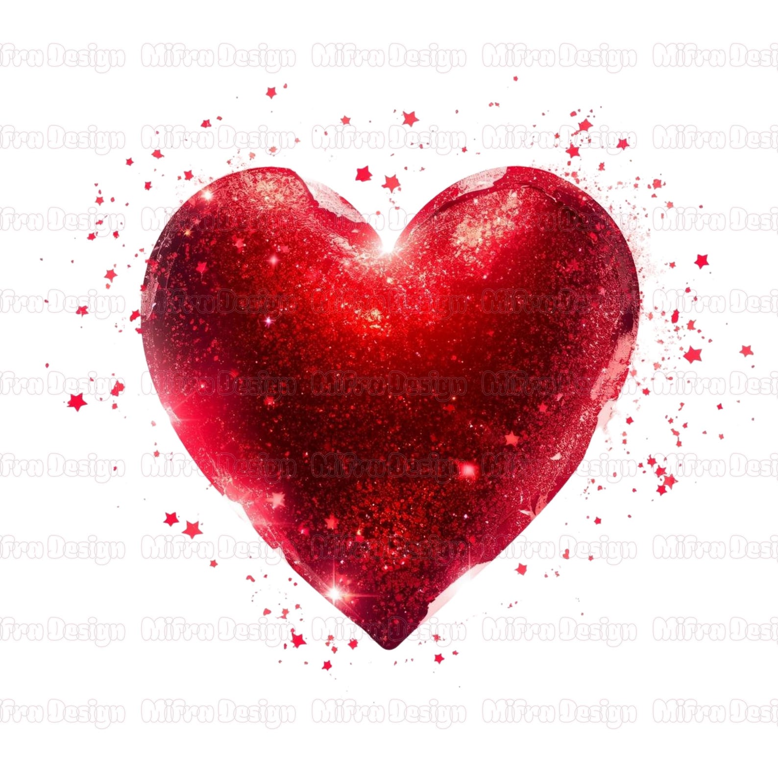Red Hearts PNG Valentine's Day Clipart, Whimsical Glitter Heart PNG ...