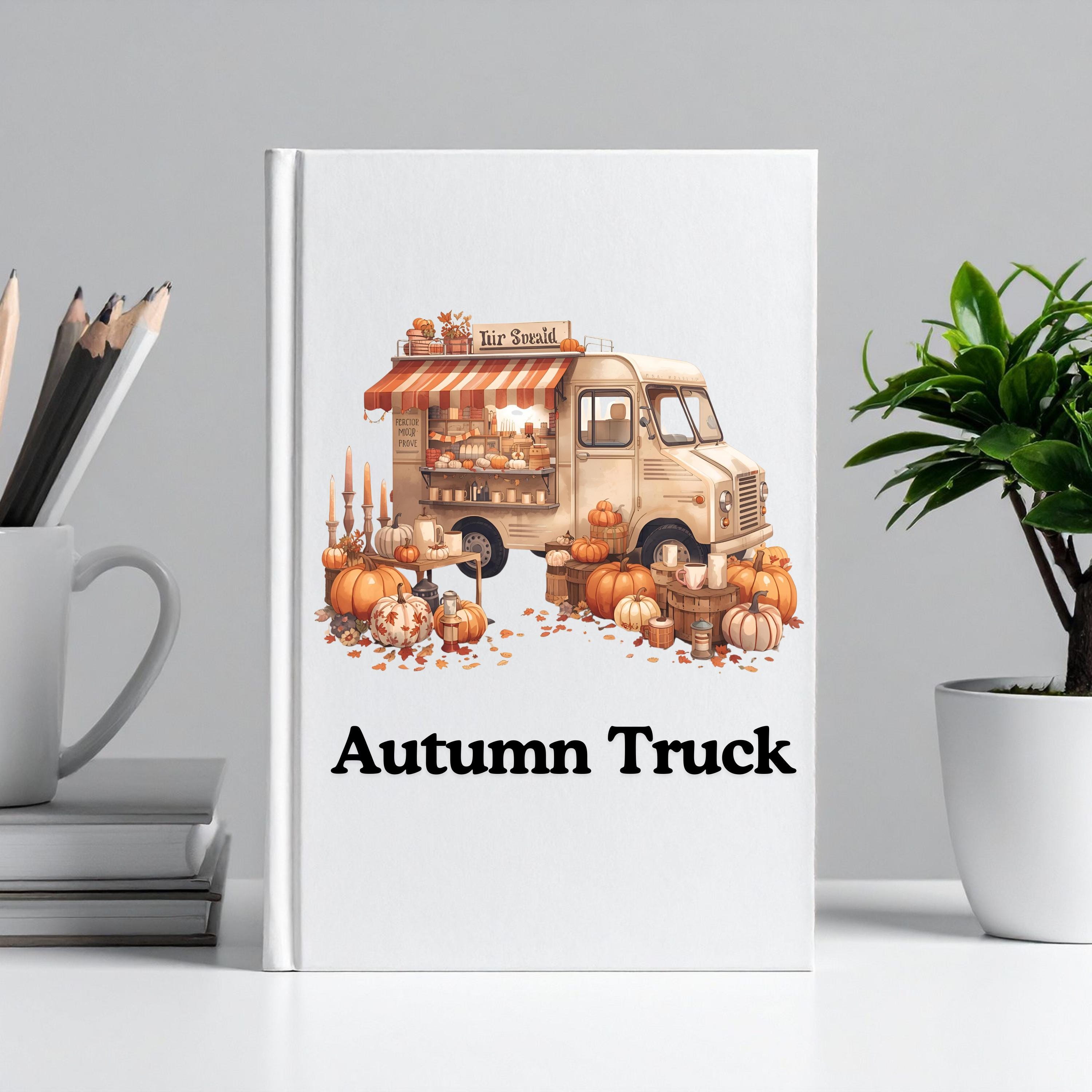 Autumn Truck Clipart PNG Bundle Fall Floral Vehicle Pumpkin Truck PNG ...