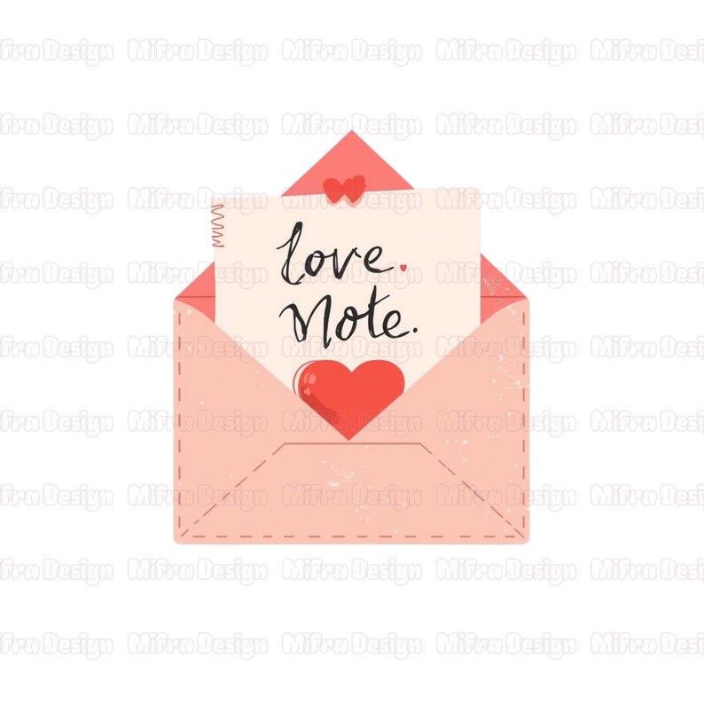 Love Letter Png Valentine's Day Clipart Bundle, Whimsical Valentines ...