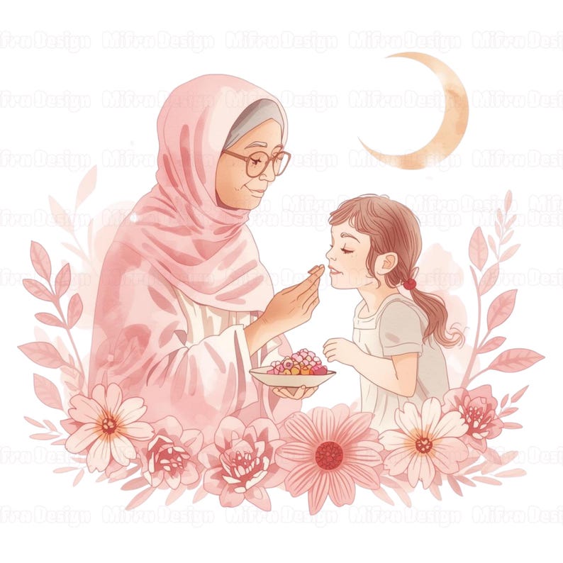 Ramadan Clipart Praying Hijabi Girl Png Set Islamic Illustrations ...