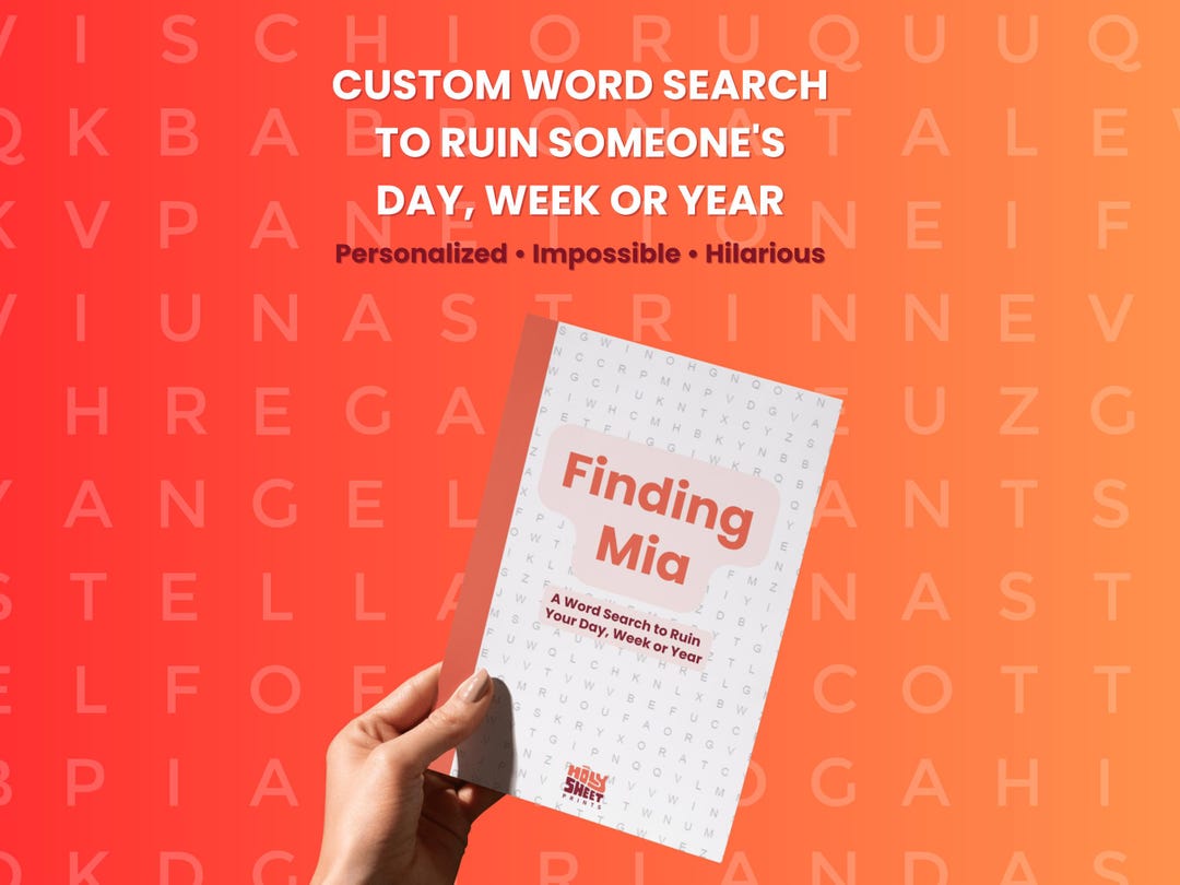 Custom Word Search Book Impossible Word Search Birthday Gift for Him or ...
