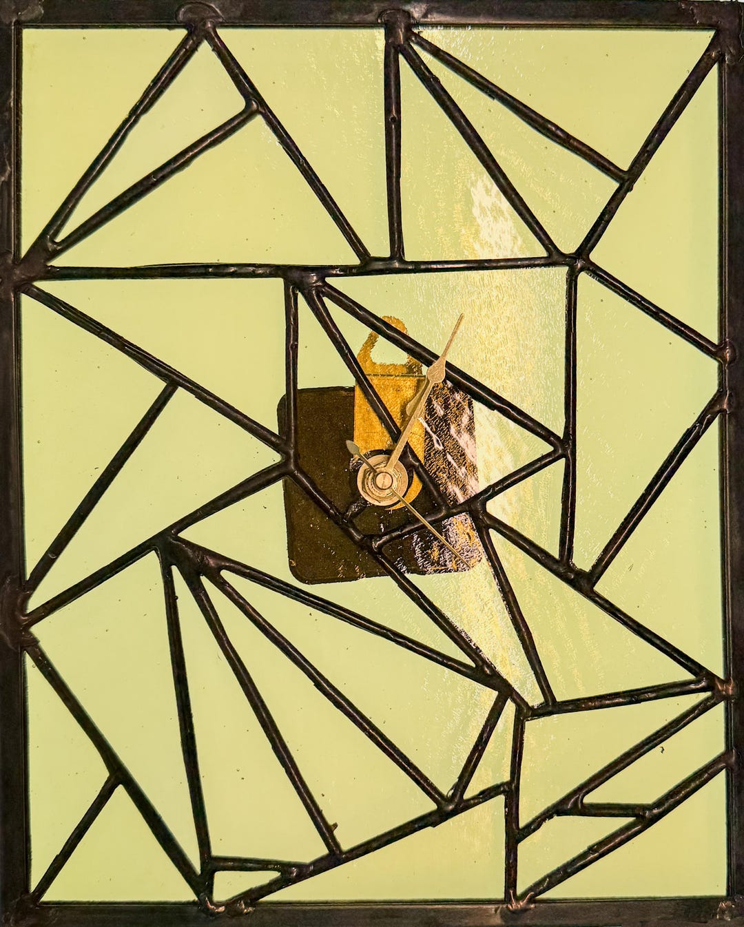 Stained Glass Clock of Triangles - Etsy