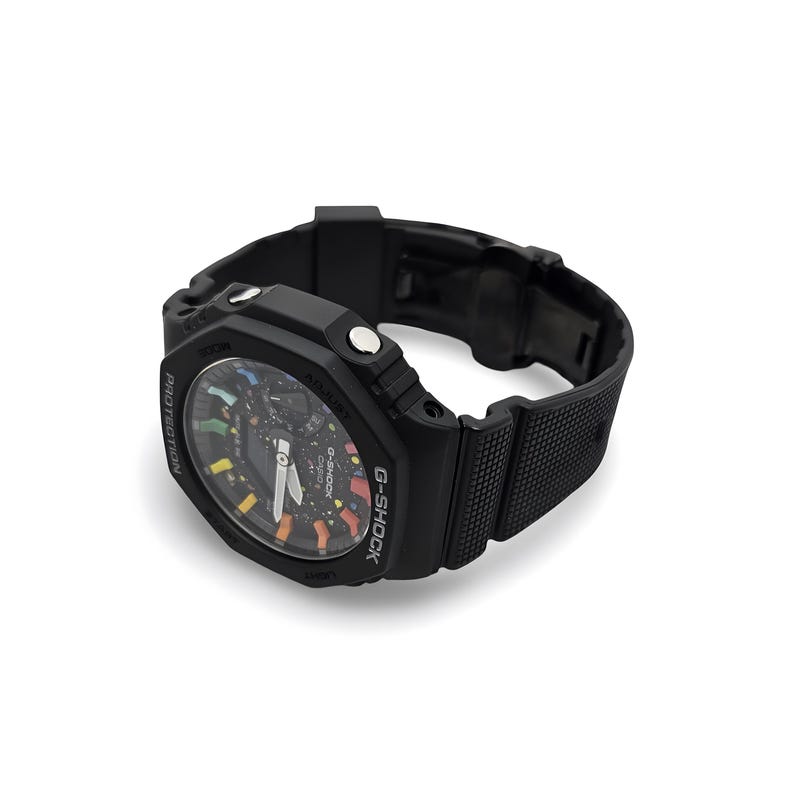 Custom Casio G-shock Painted by Hand - Galaxy Rainbow - GA-2100 Casioak ...