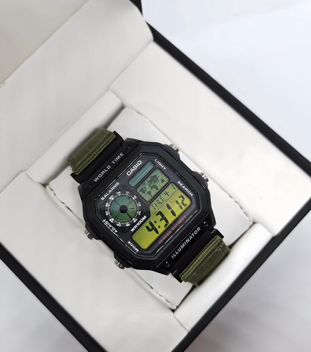 Casio Custom Mod Royale AE1200 Forest Royale 22mm Watch Green Screen ...