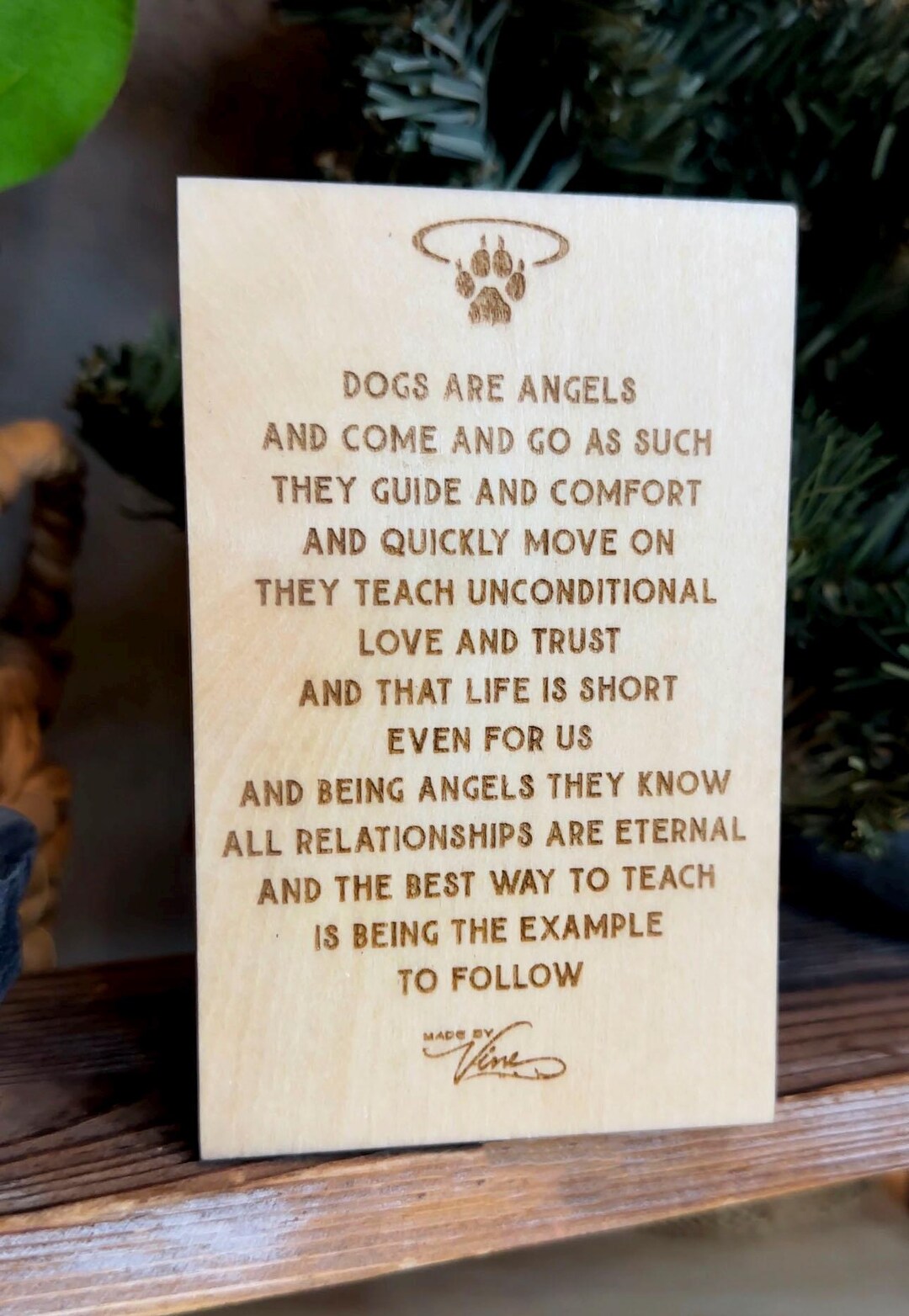 Dogs Are Angels Poem on Engraved Wood Block - Etsy