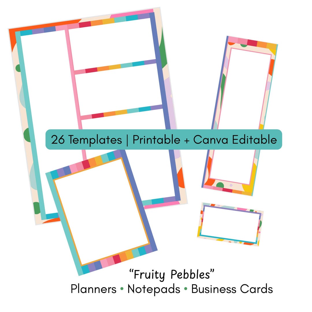 Colorful Stationery Template Bundle | Printable/canva Editable Business ...