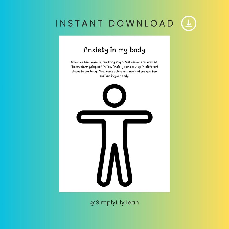 Anxiety in My Body - Printable Worksheet for Kids, Teens, and Adults ...