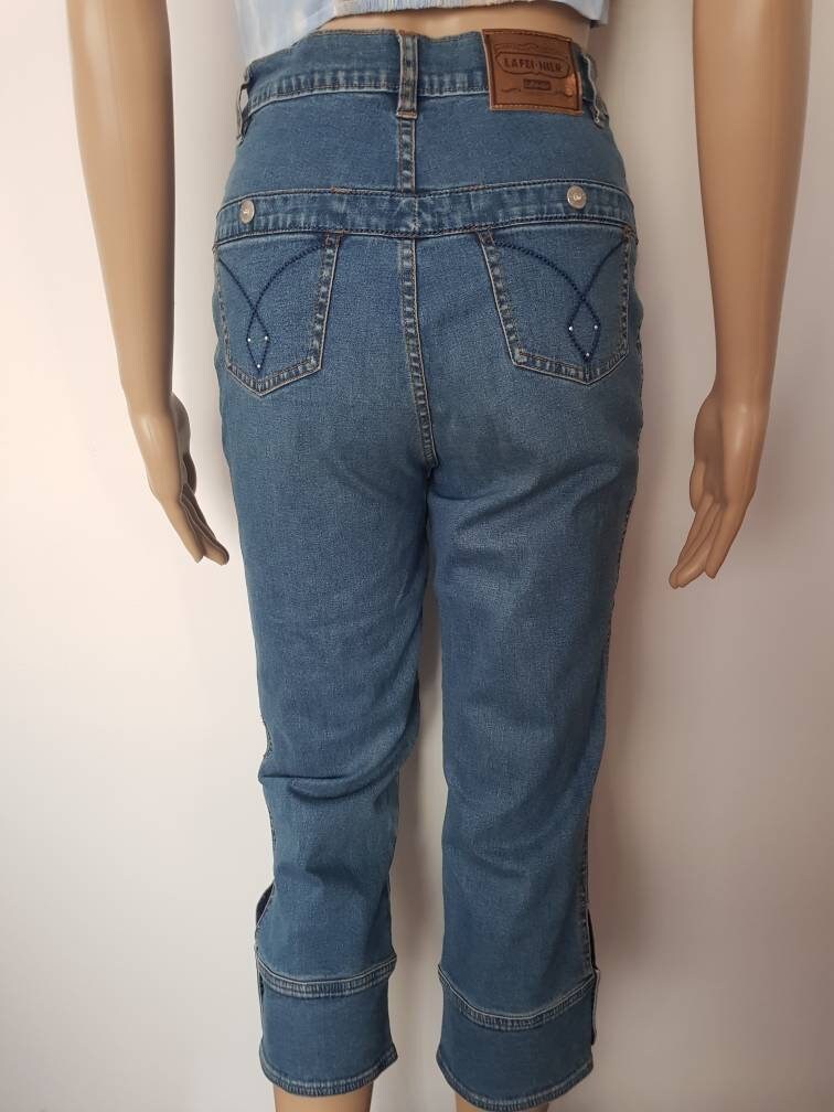 Vintage 80s Blue Denim High Waisted Peddle Pushers | Etsy
