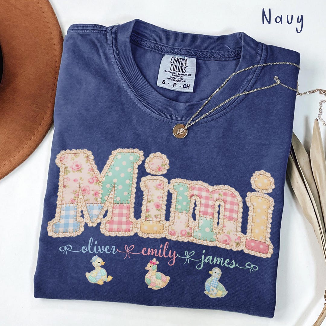 Custom Mimi Faux Patchwork Comfort Colors® Shirt, Grandma Tshirt With ...
