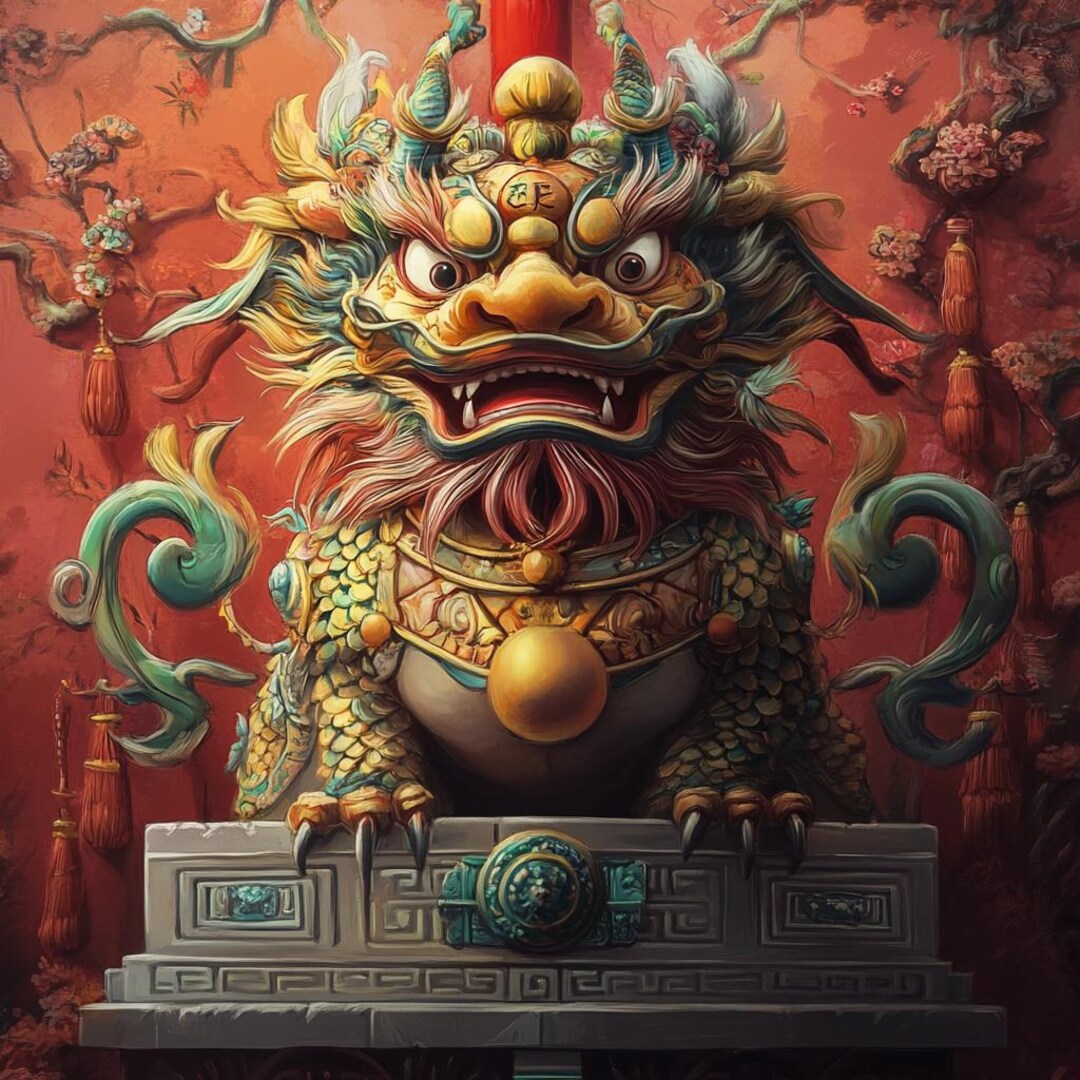 Guardian of Prosperity: the Majestic Fu Lion - Etsy