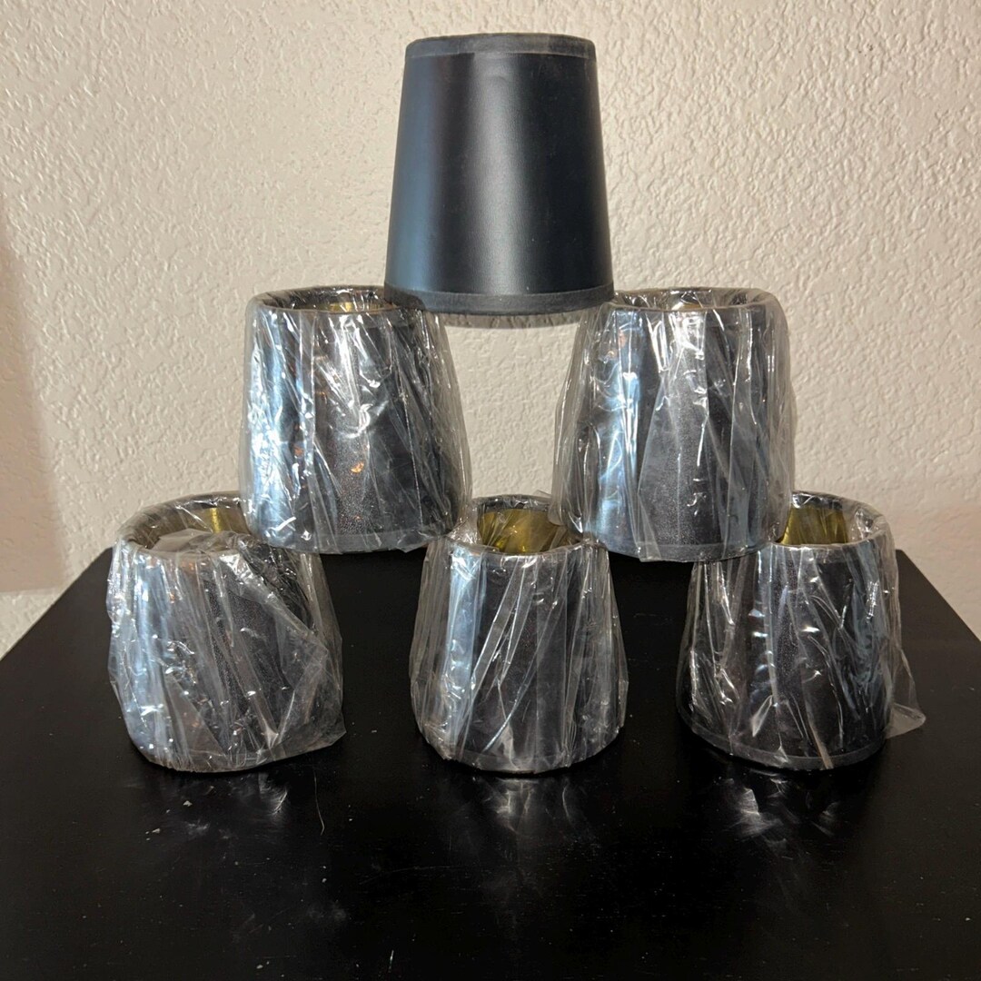 Six Mini Black Clip on Shades Hard Back Black With Gold Color on the ...