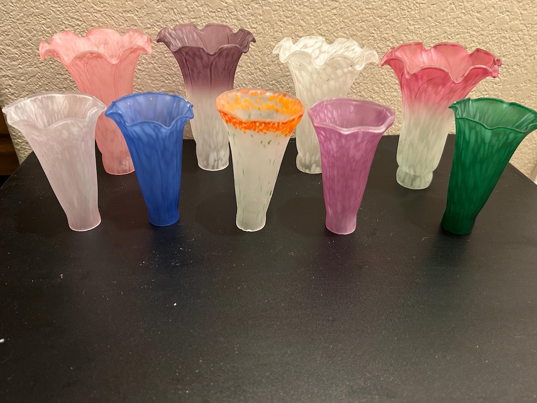 Tiffany Tulip Lamp Shades, Hand Blown Glass. Multiples of Every Color ...