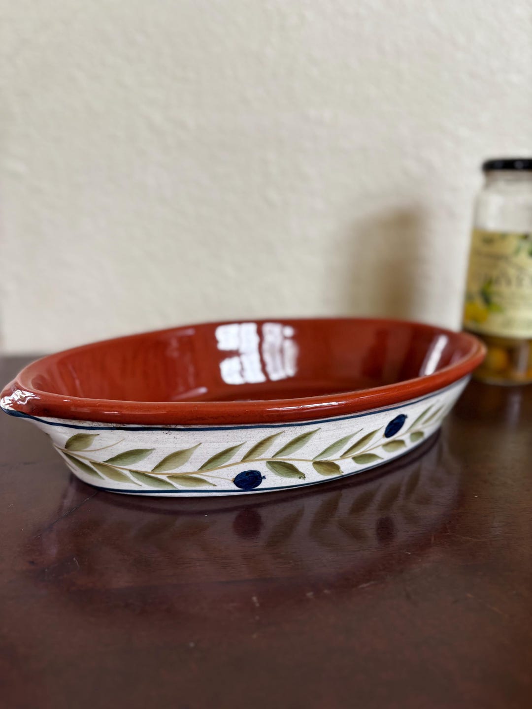 Hand-painted A. Santos Terra Cotta Platter - Etsy