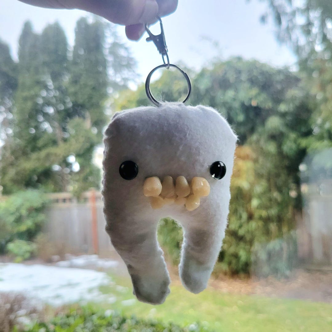 Tooth With Teeth Keychain Incisors Premolar Molar Charm Stress Toy Bag ...