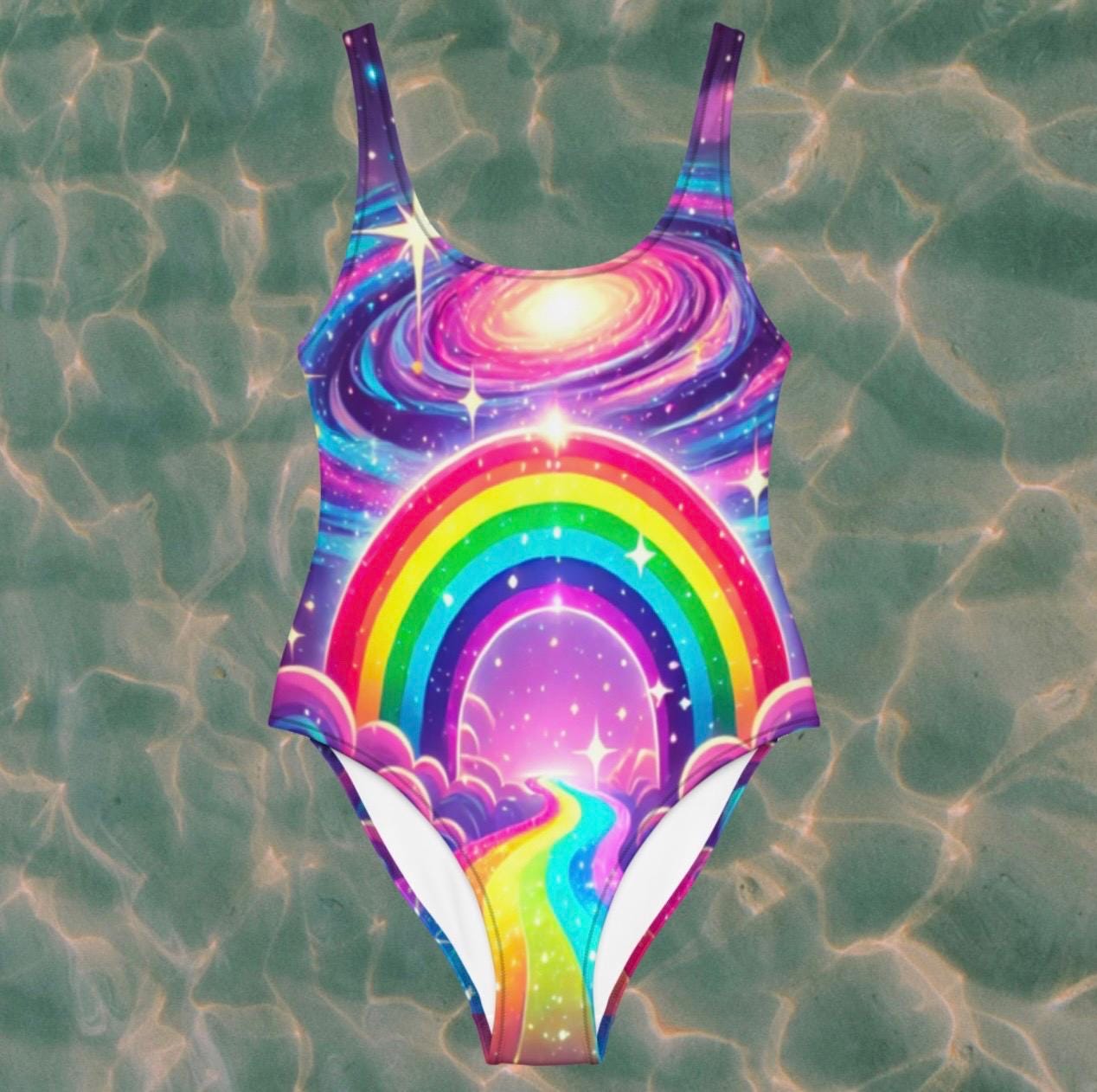 Rainbow Galaxy One-piece Swimsuit - Etsy