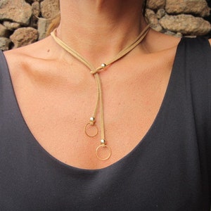 Simple Gold Ring Necklace, Y Lariat Necklace, Gold Necklaces Fashion ...