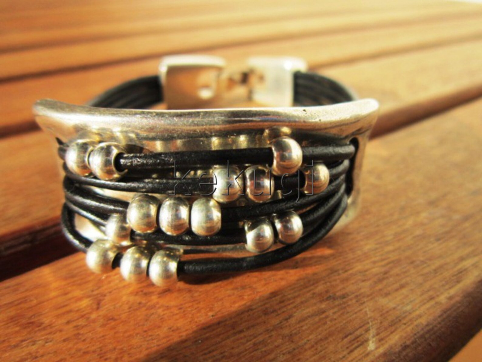 Black Bracelet Womens Bracelets Silver Bracelet Leather - Etsy