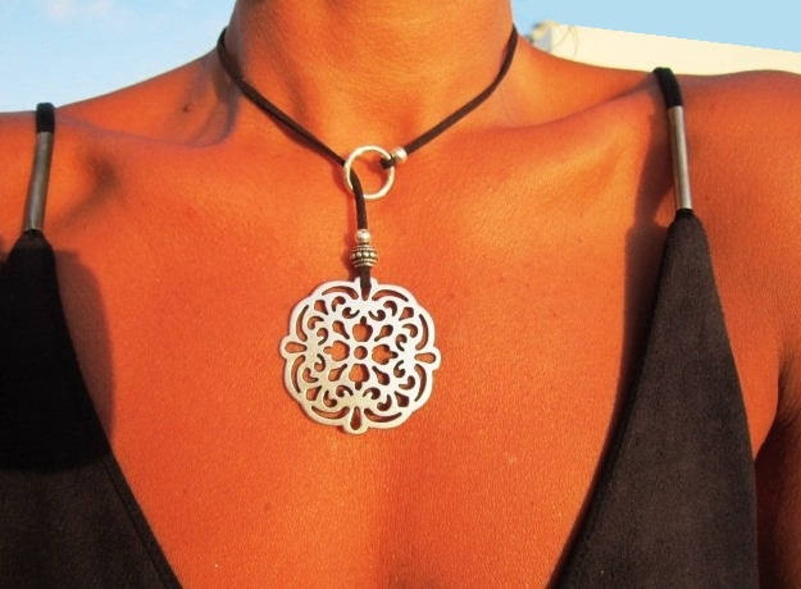 Mandala Pendant Mandala Necklace Choker Lariat Necklace Y - Etsy
