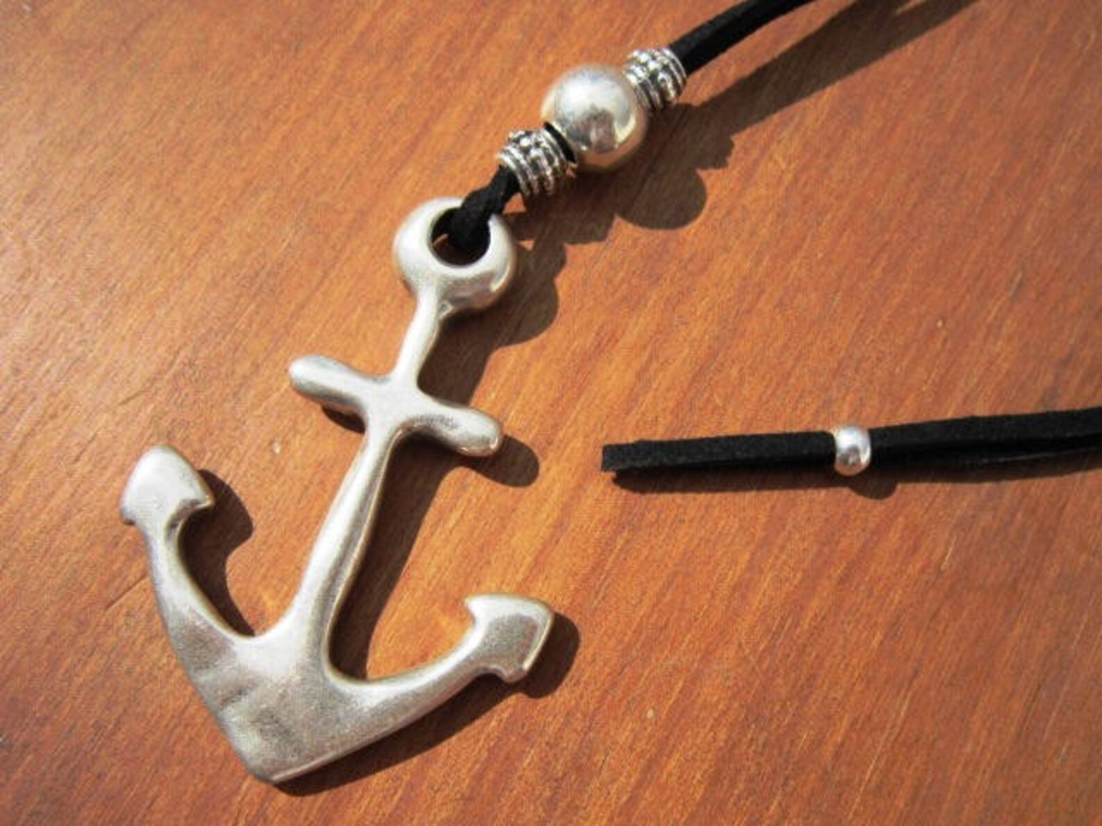 Anchor Pendant Leather Necklaces for Women Long Pendant | Etsy