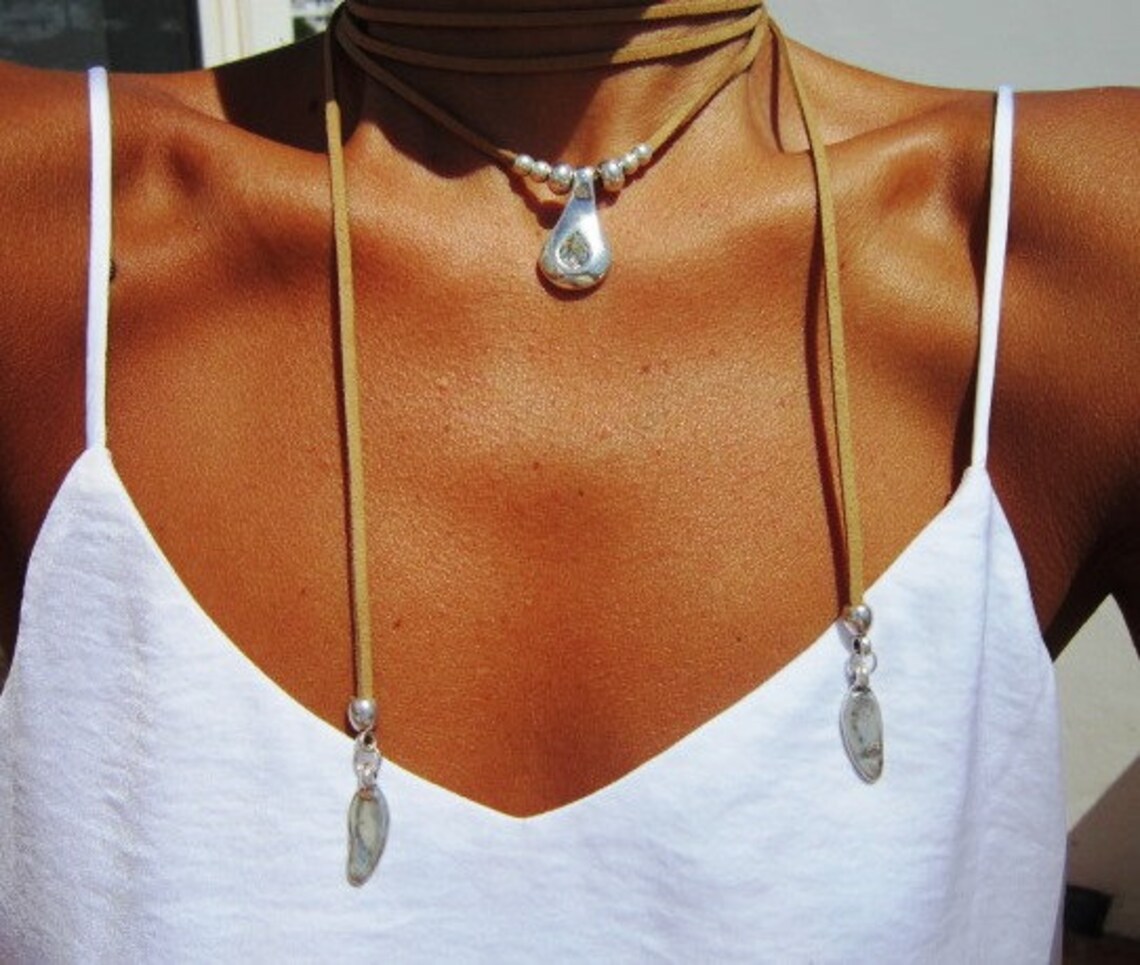 Wrap Necklace Minimal Necklace Boho Jewelry Bohemian - Etsy