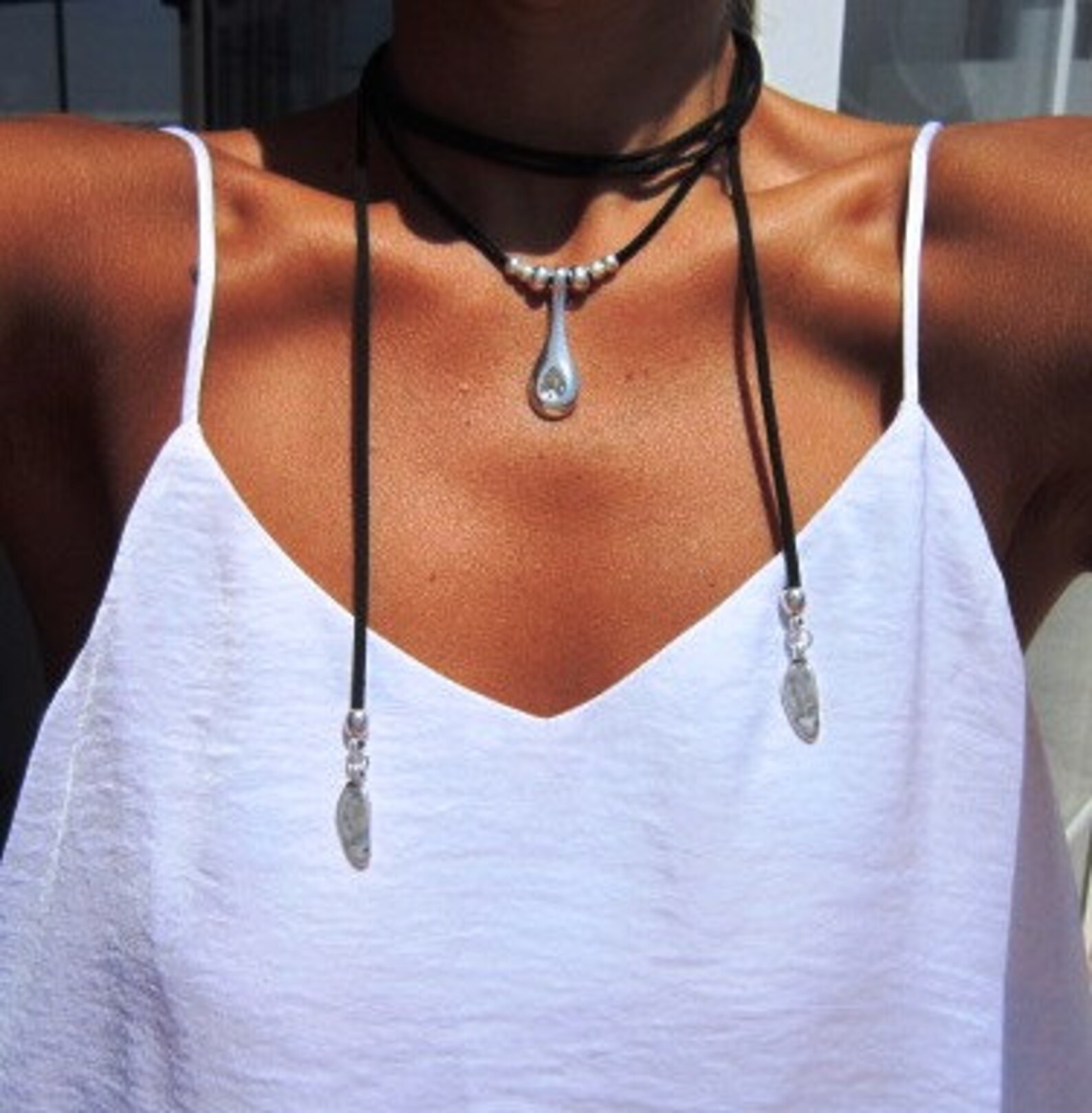 Wrap Necklace Minimal Necklace Boho Jewelry Bohemian - Etsy