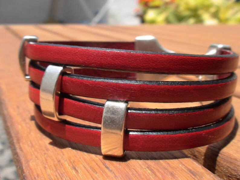 Red Bracelet Silver Bracelets for Women Womens Bracelets - Etsy