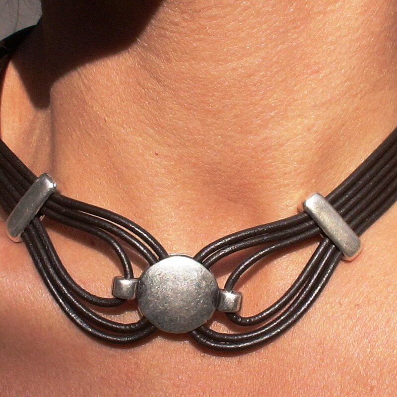 Leather Necklace - Etsy
