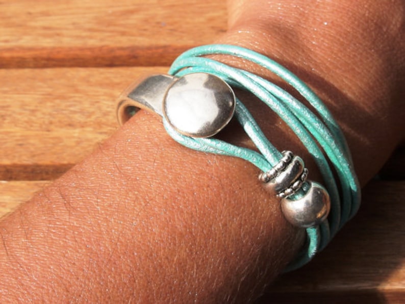 Pulsera de color turquesa pulseras de mujer pulsera de - Etsy España