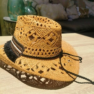 Bohemian Beach Festival Hat With Tassel, Summer Hat, Handmade Straw Sun ...