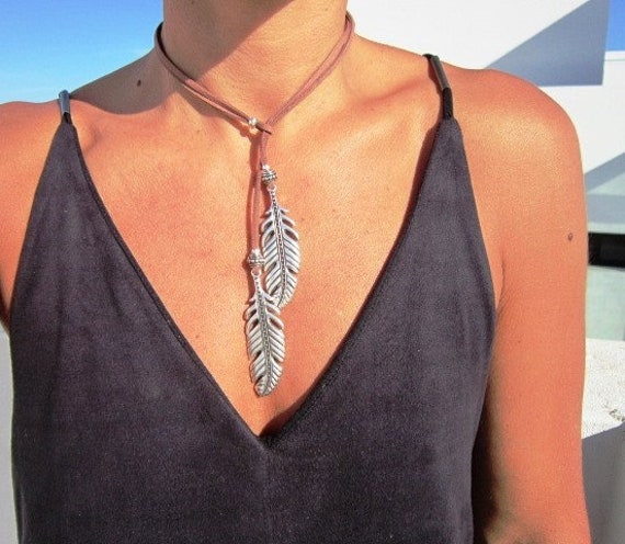 Feather Necklace Y Necklaces Lariat Necklace Long Necklaces Silver Necklaces Fashion Jewelry Ring Necklace Silver Ring Etsy Rings