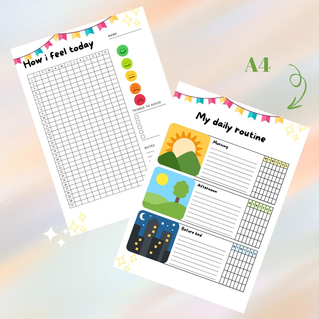 Printable Daily Chore Chart for Kids, Morning, Afternoon and Evening ...