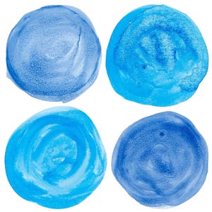 15 Blue Watercolor Dots Clip Art on White Background - Etsy