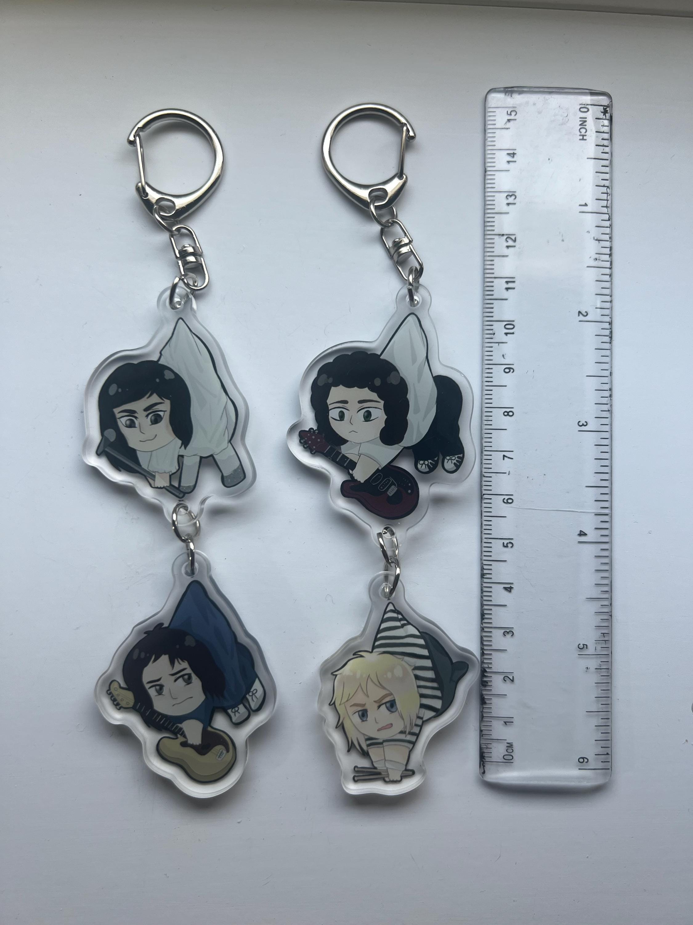 Queen Chibi Keychains. Freddie Mercury, John Deacon, Roger Taylor ...