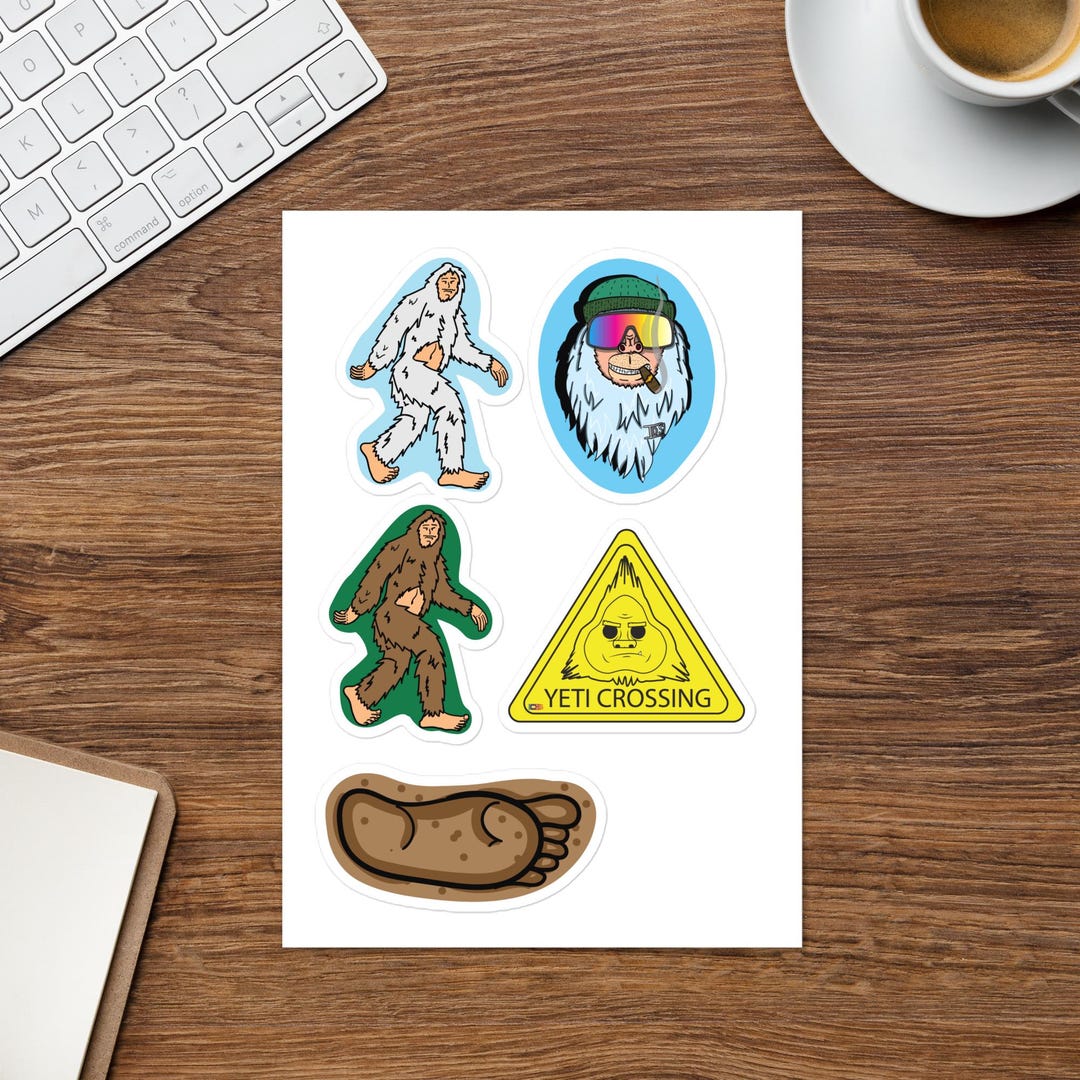 Bigfoot & Yeti Sticker Pack - Fun Cryptid Stickers for Laptops and ...
