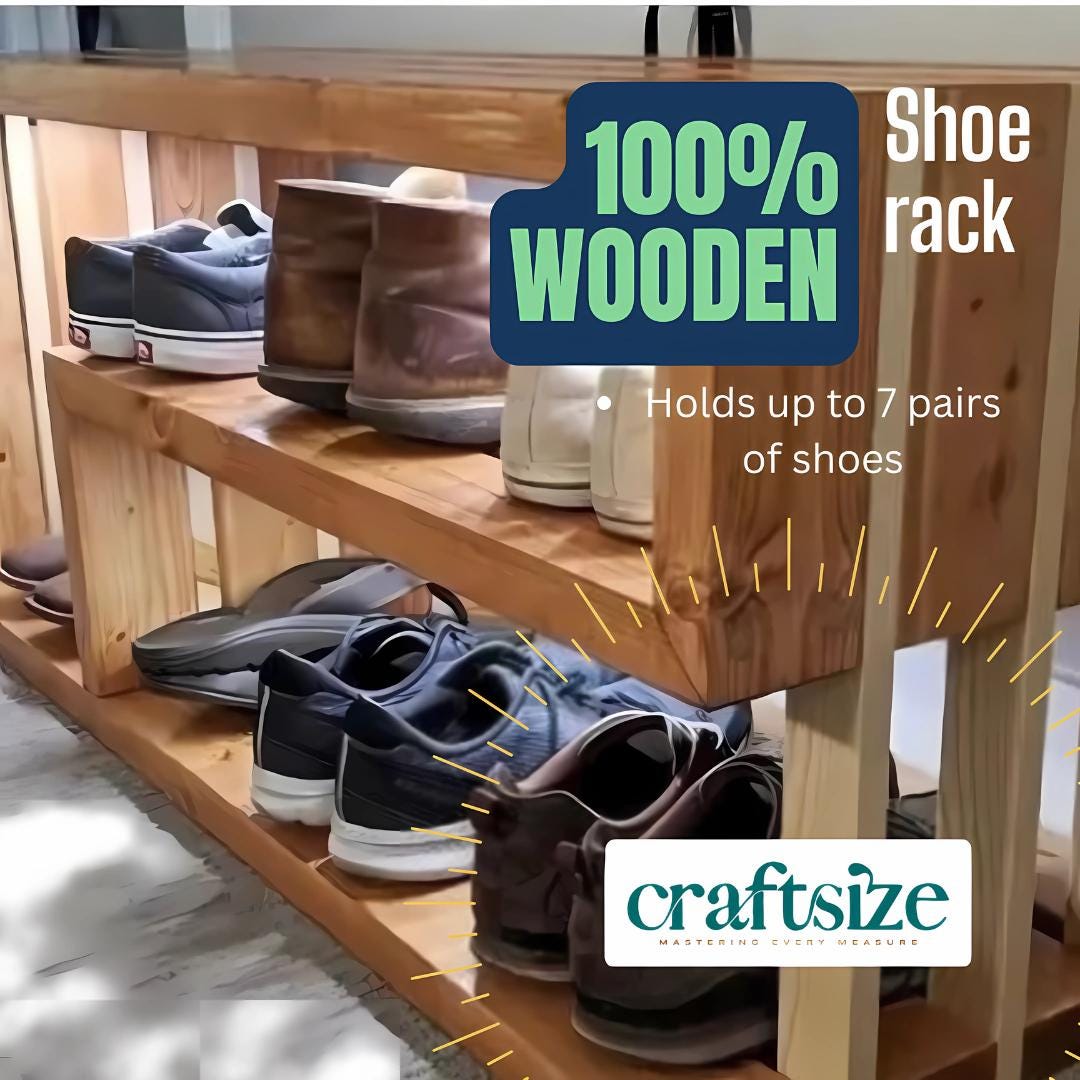 Craftsize Rustic Wooden Shoe Rack Handmade Entryway Organizer With Boot ...
