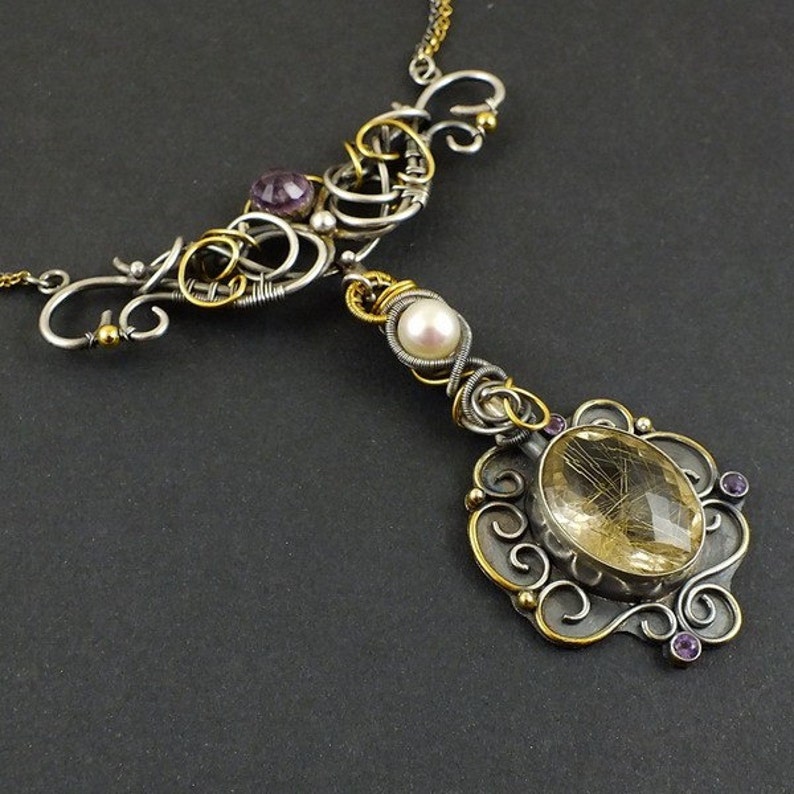 Luxury Wire Wrap Collar Wedding Necklace Gold Plated - Etsy