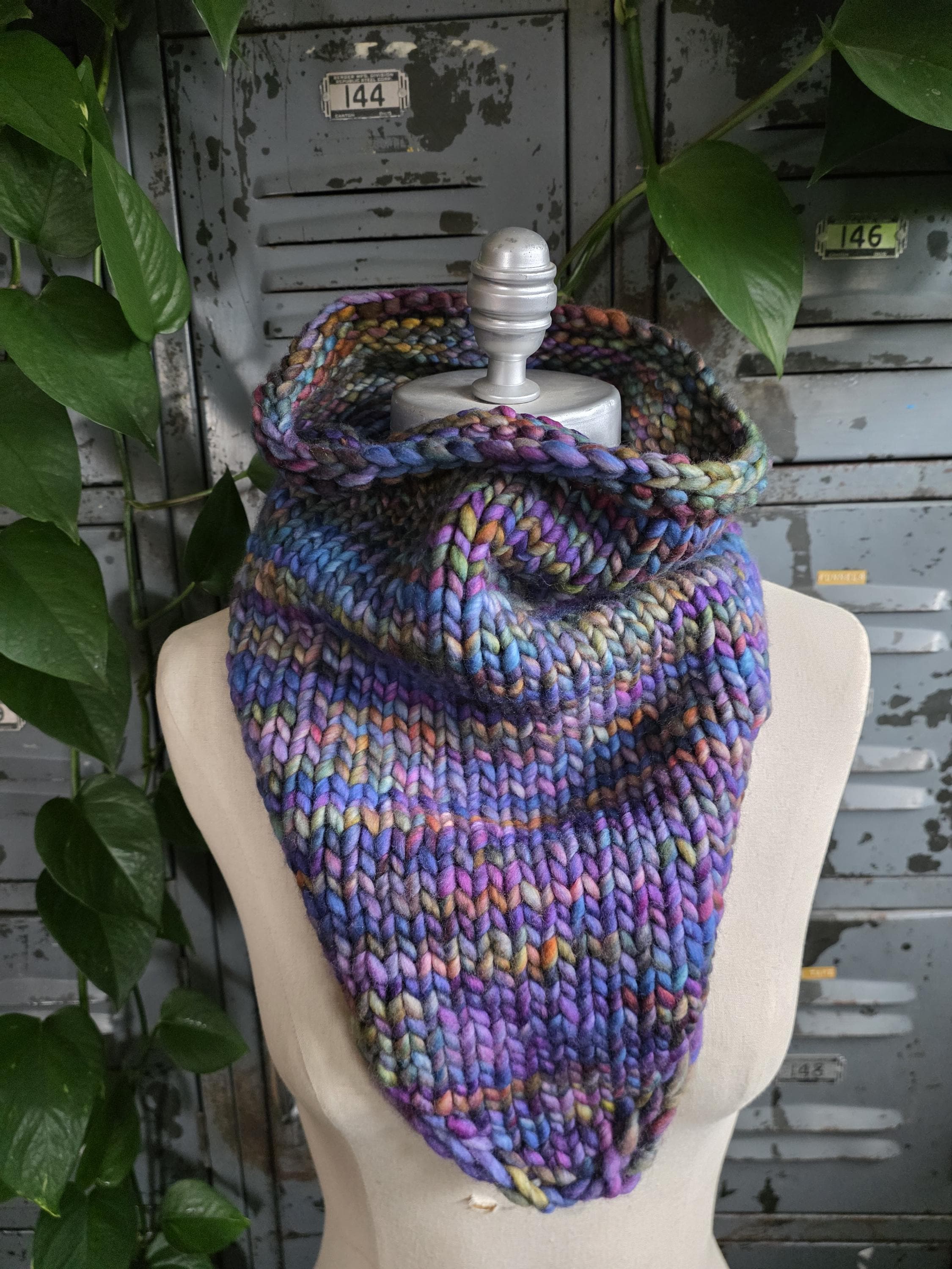 KNITTING PATTERN - the Basalt Bandana Cowl, Super Bulky Knit Neck Scarf ...