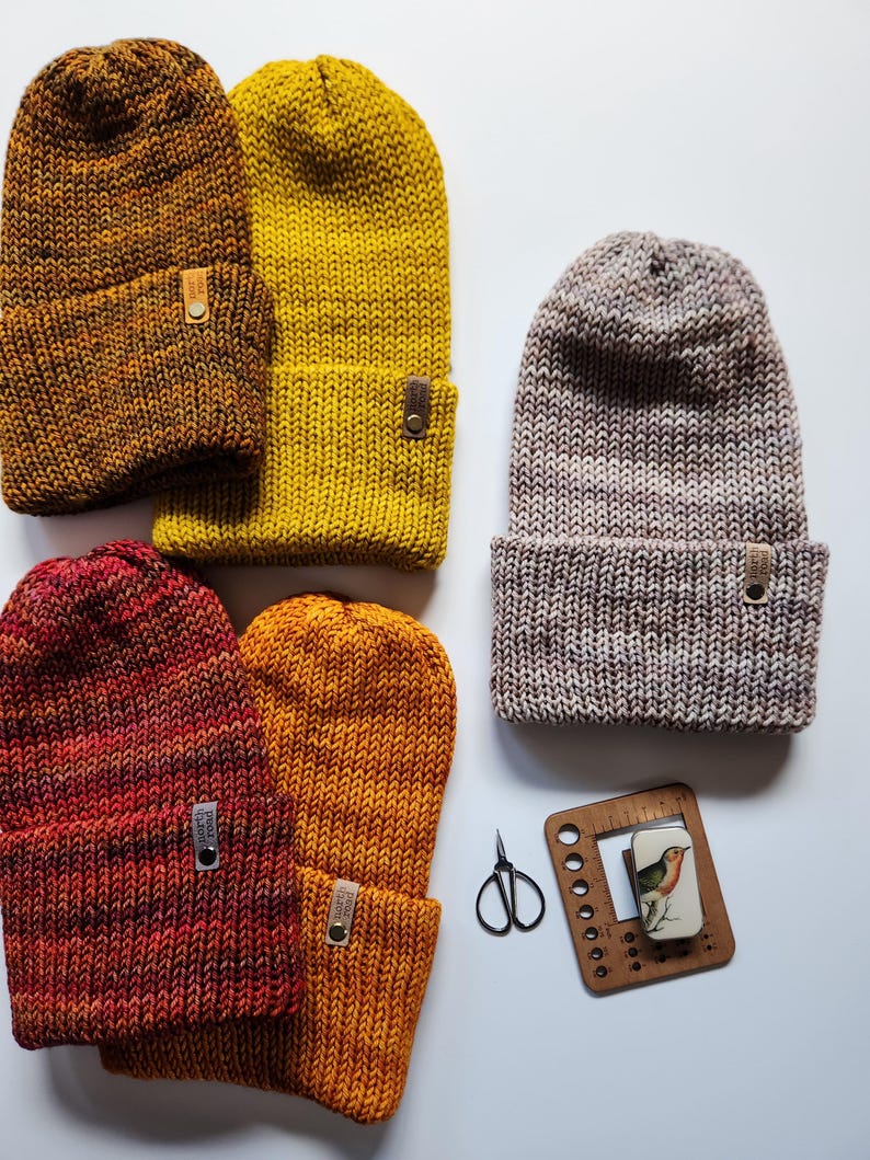 KNITTING PATTERN - the Simple Double Wall Beanie, Worsted Weight Knit ...