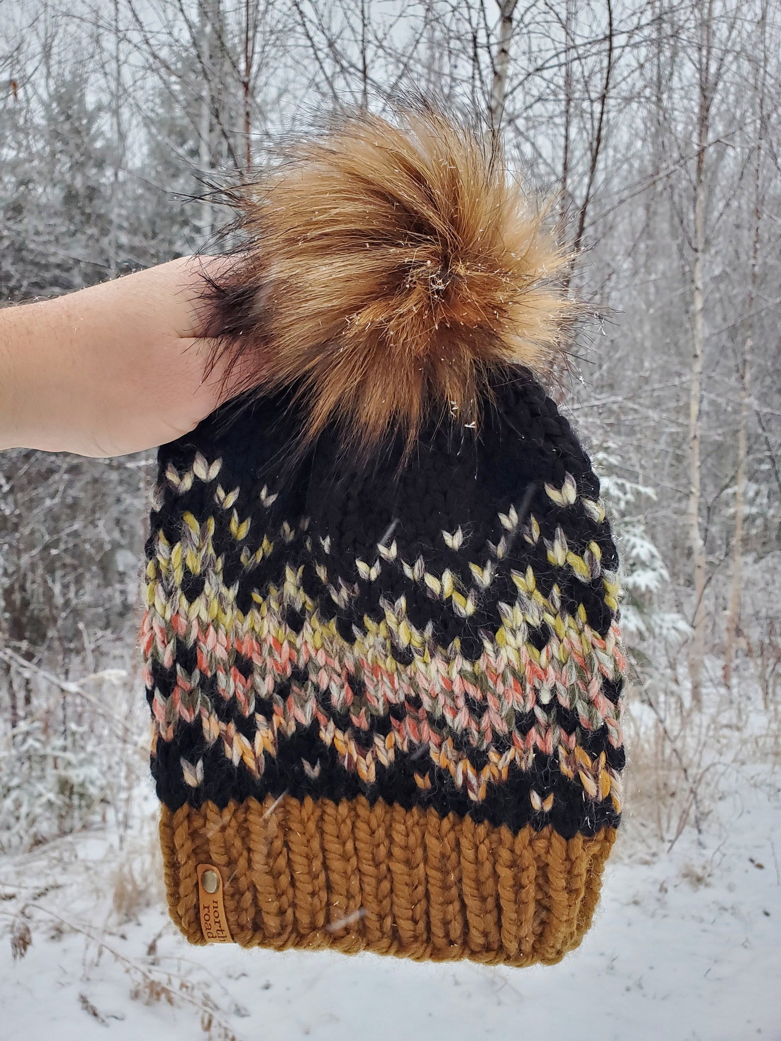 KNITTING PATTERN - Sawtooth Mountains Hat, Super Bulky Knit Hat Pattern ...